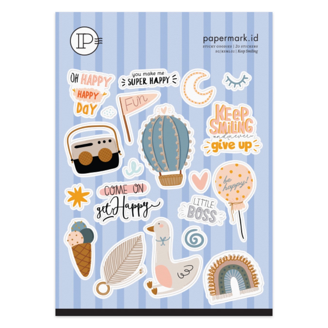 PAPERMARK Keep Smiling Sticker Set | Sticker Lucu | Sticker Jurnal ...